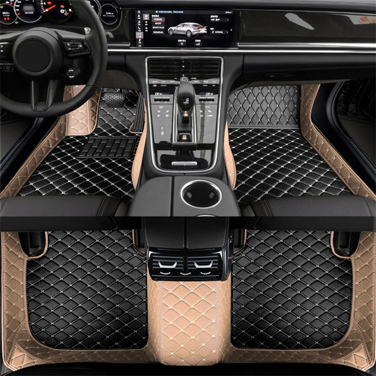 folder car leather floor mat premium custom luxury car floor mats ...