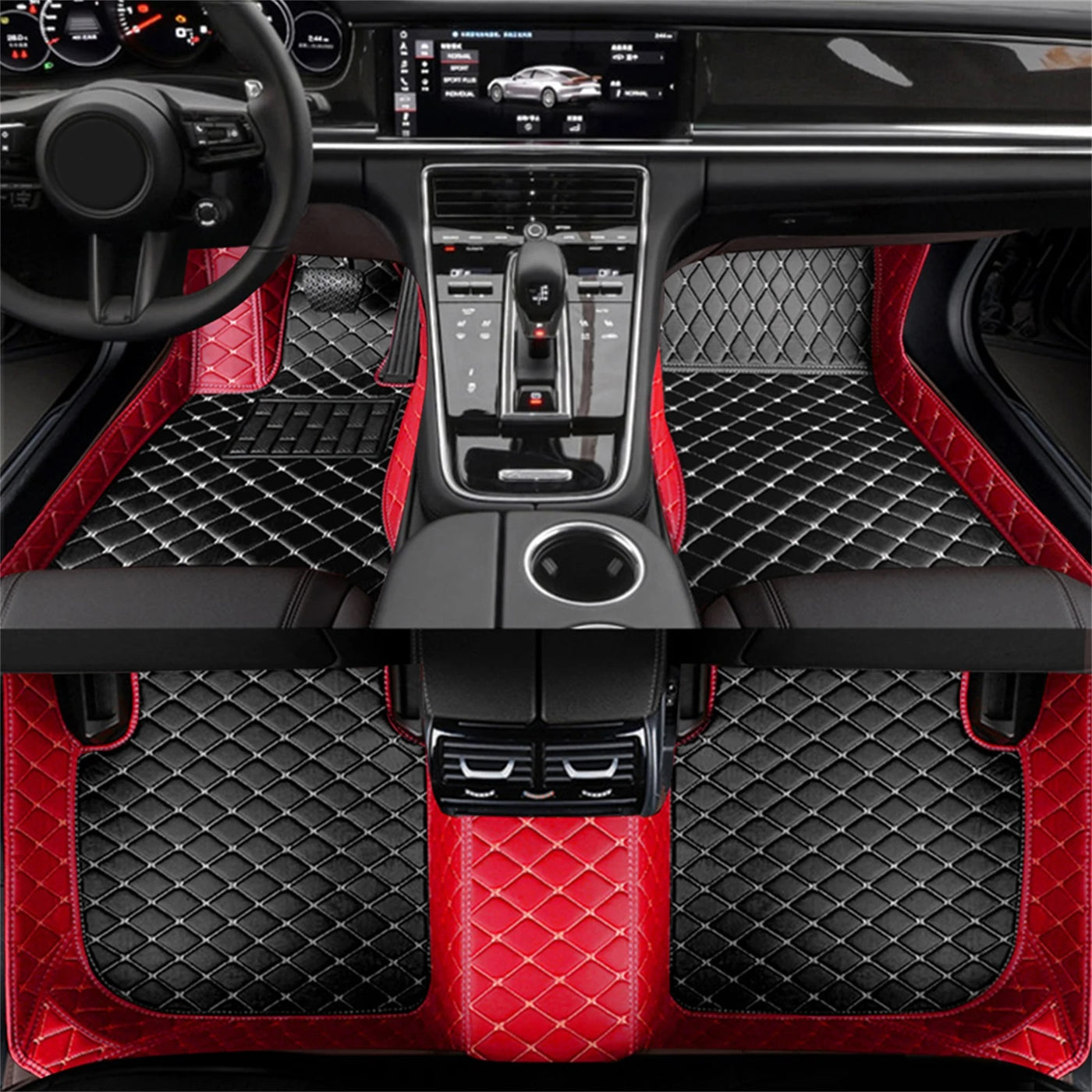 folder car leather floor mat premium custom luxury car floor mats ...